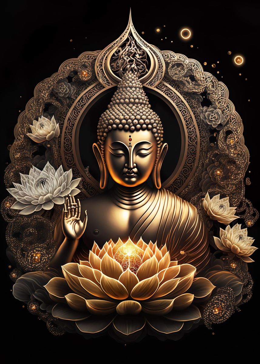'Buddha v25' Poster, picture, metal print, paint by TESSERACT 07 | Displate