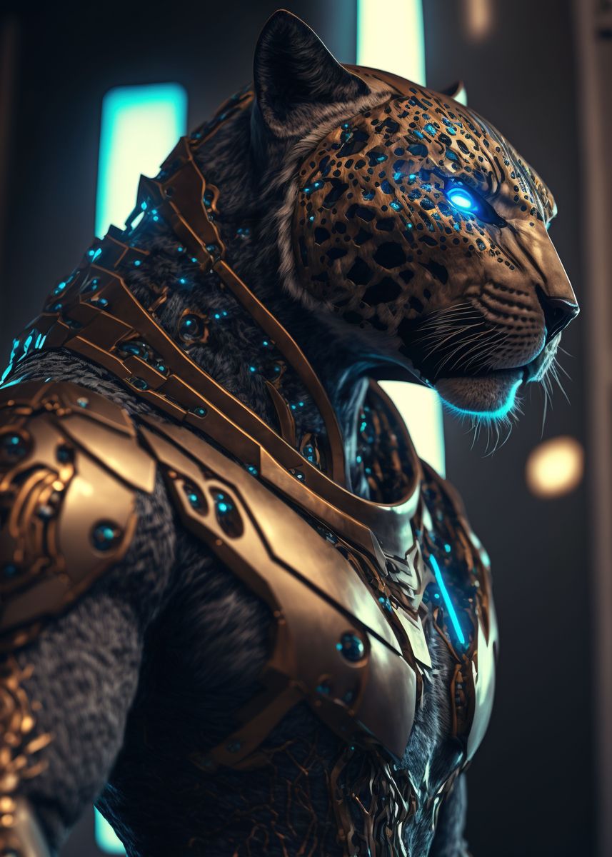 'Future Leopard' Poster, picture, metal print, paint by Sunrise Game ...