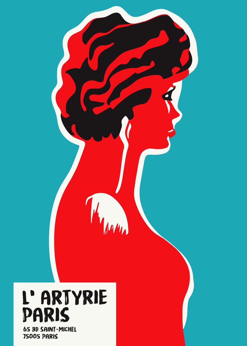 'Retro French Fashion' Poster, picture, metal print, paint by BluePinkPanther | Displate