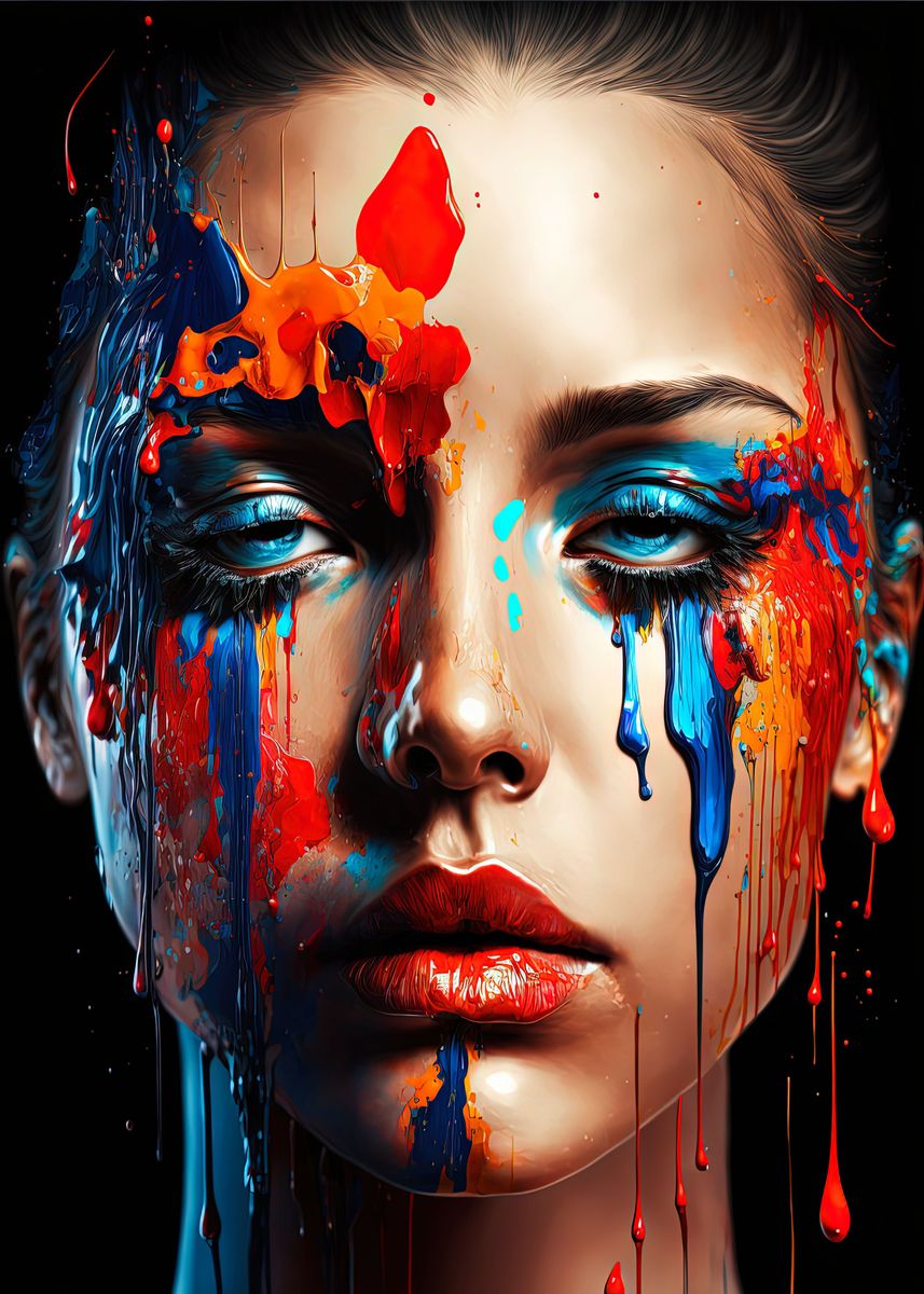 'Woman Splash of Color' Poster, picture, metal print, paint by Sigma ...