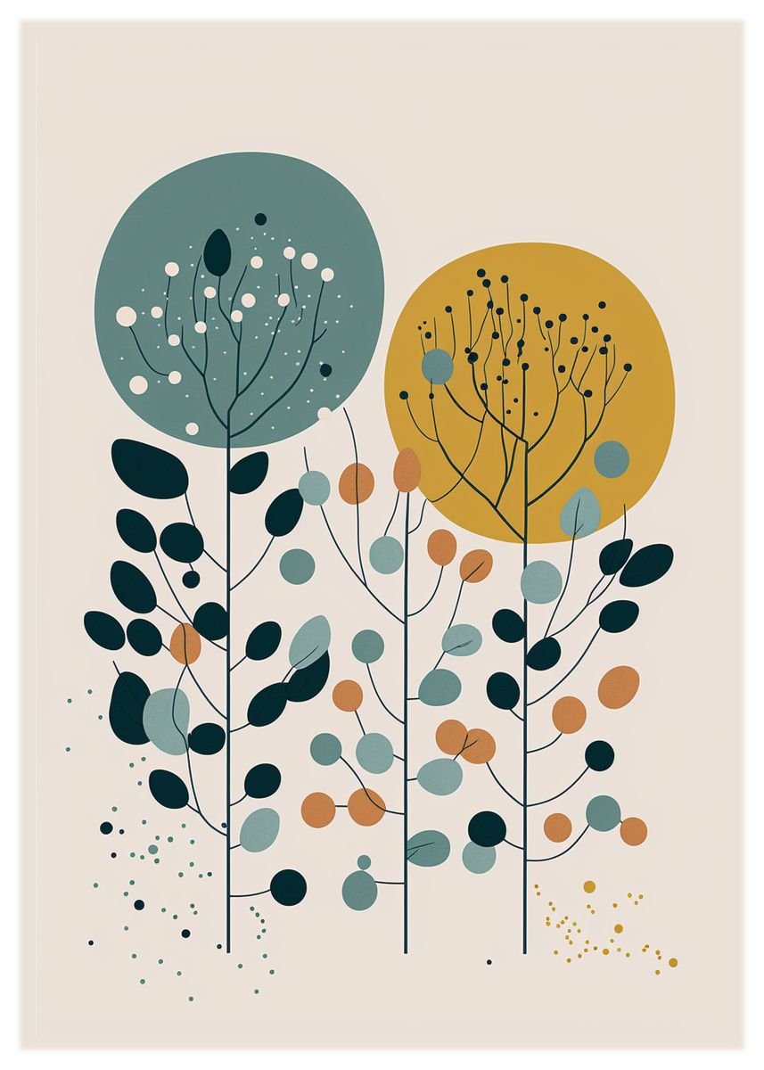 'Abstract Plants 05' Poster, picture, metal print, paint by OhadOron ...