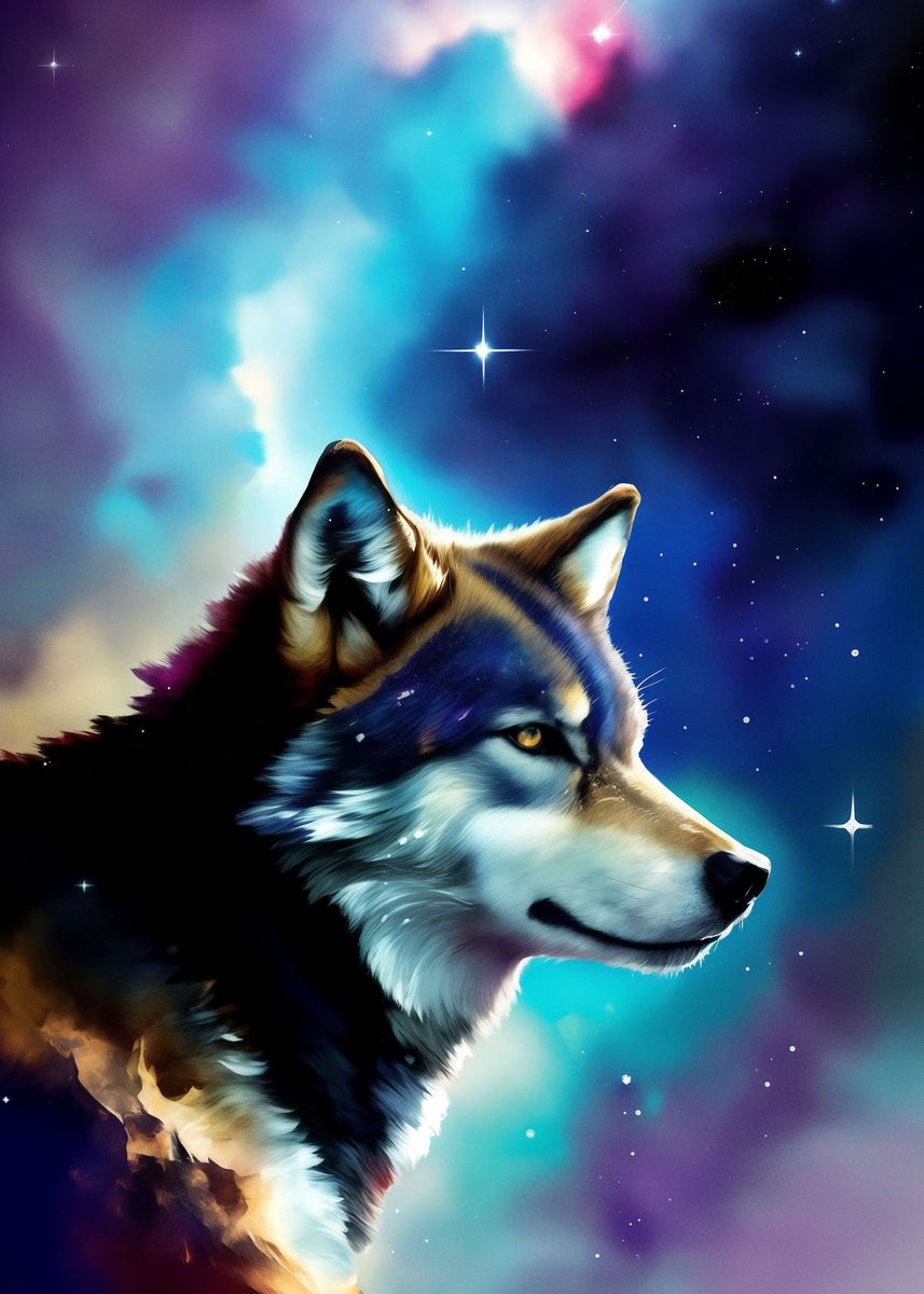 'Galactic Wolf' Poster, picture, metal print, paint by Garyck Arntzen ...