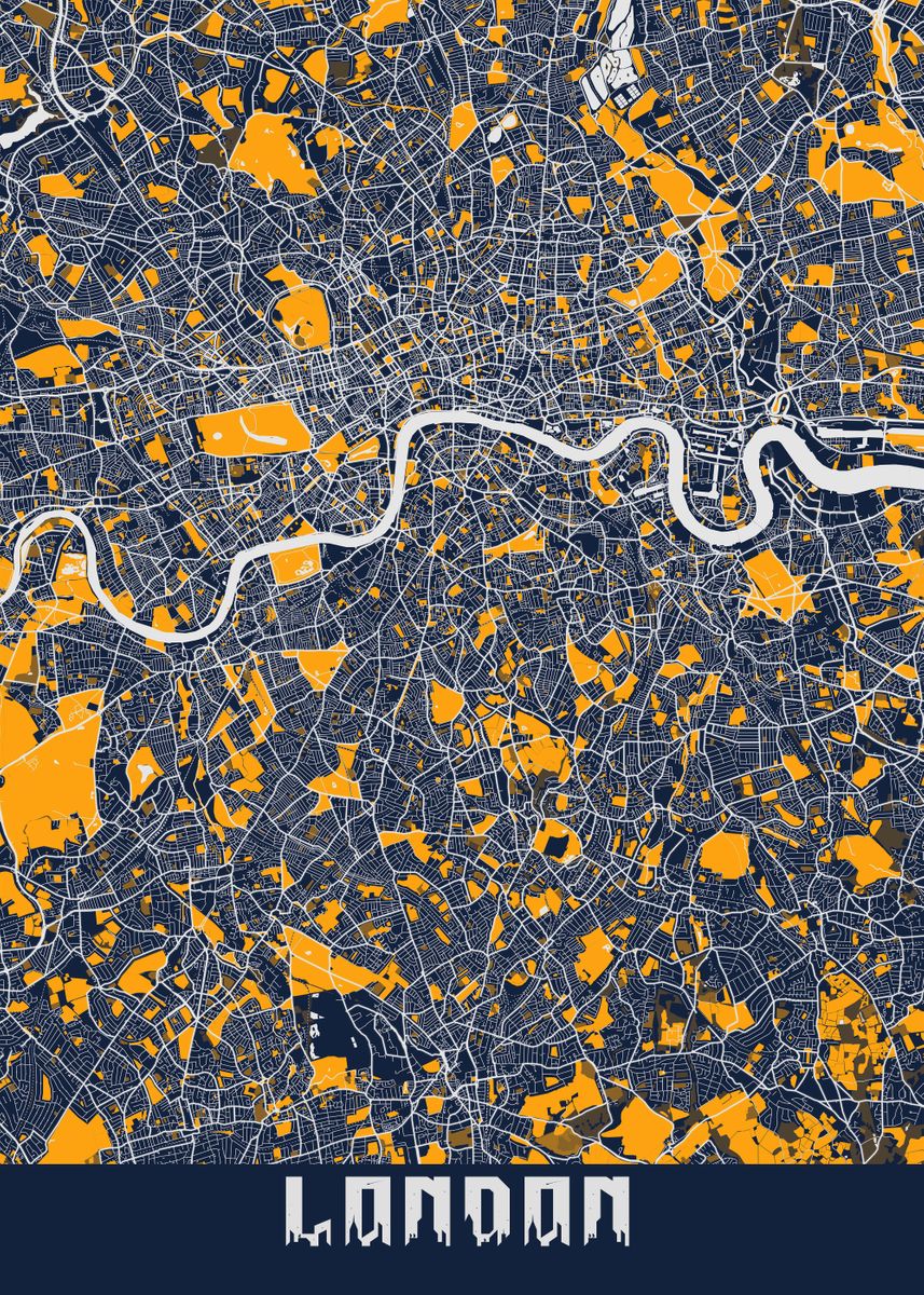 'London Map' Poster, picture, metal print, paint by Mccyle Khan | Displate