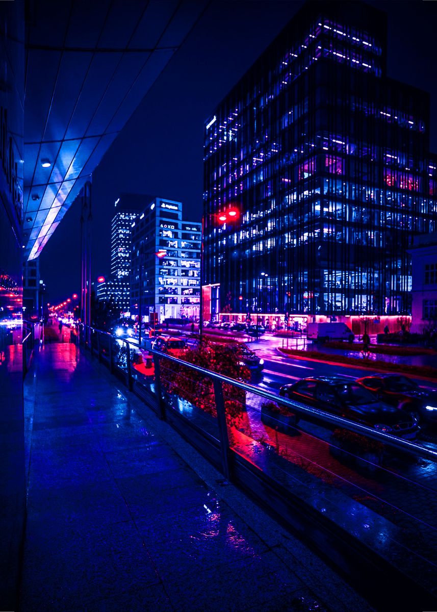 'night city' Poster, picture, metal print, paint by your name | Displate