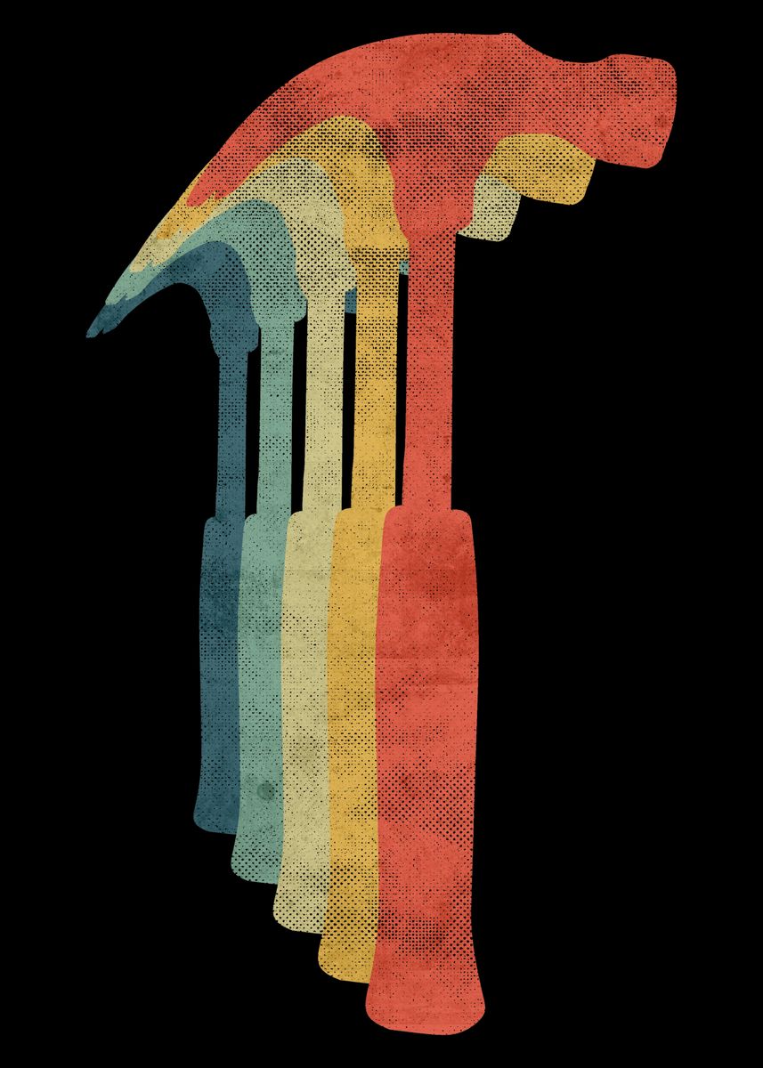 'Hammer Retro Vintage Color' Poster, picture, metal print, paint by El ...