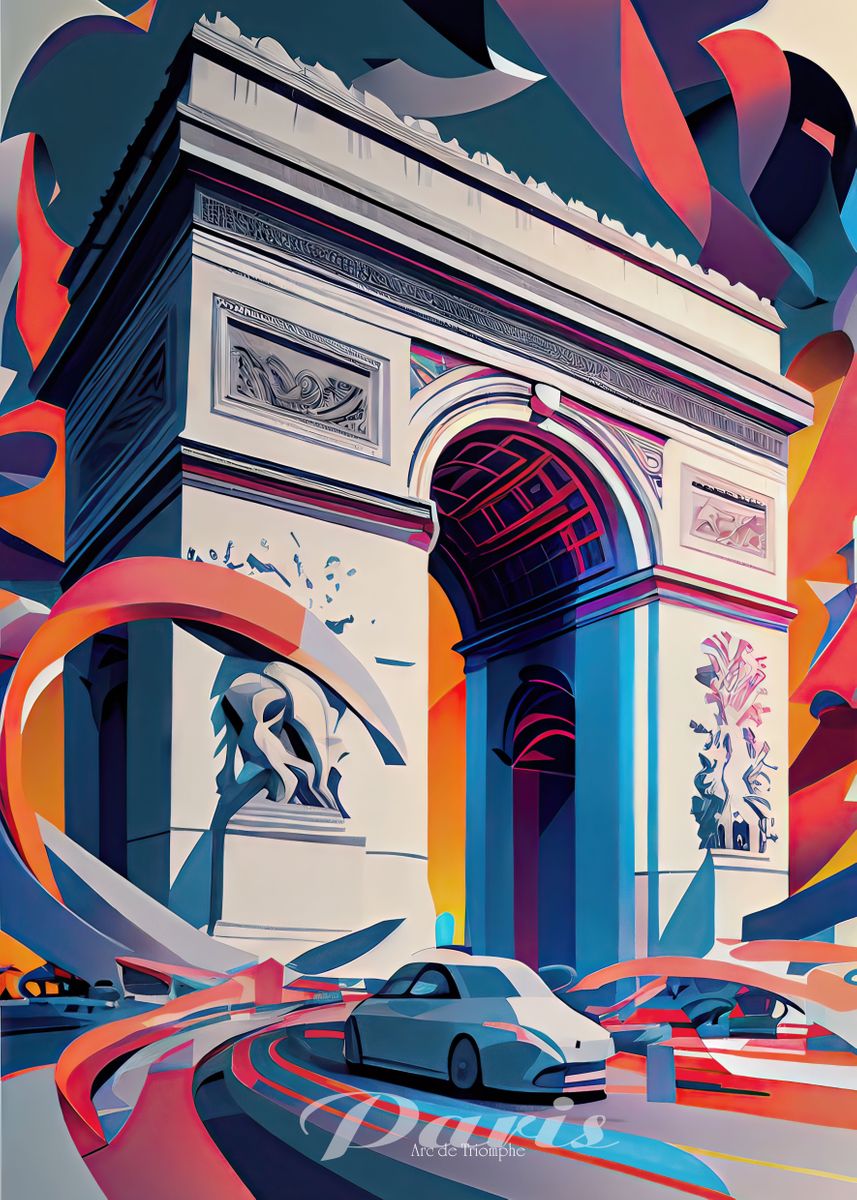 'Paris Arc de Triomphe 1' Poster, picture, metal print, paint by ...