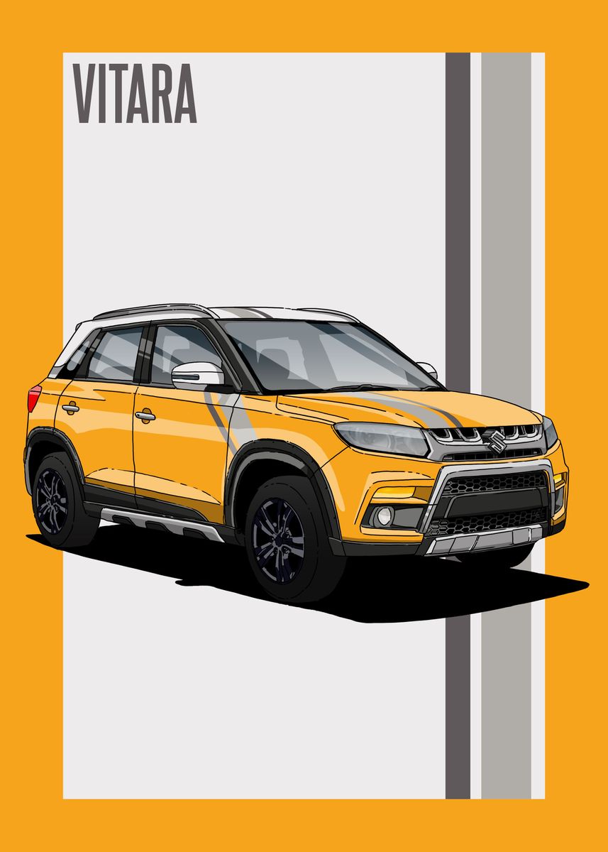 'Maruti Brezza' Poster, picture, metal print, paint by ND Fat | Displate