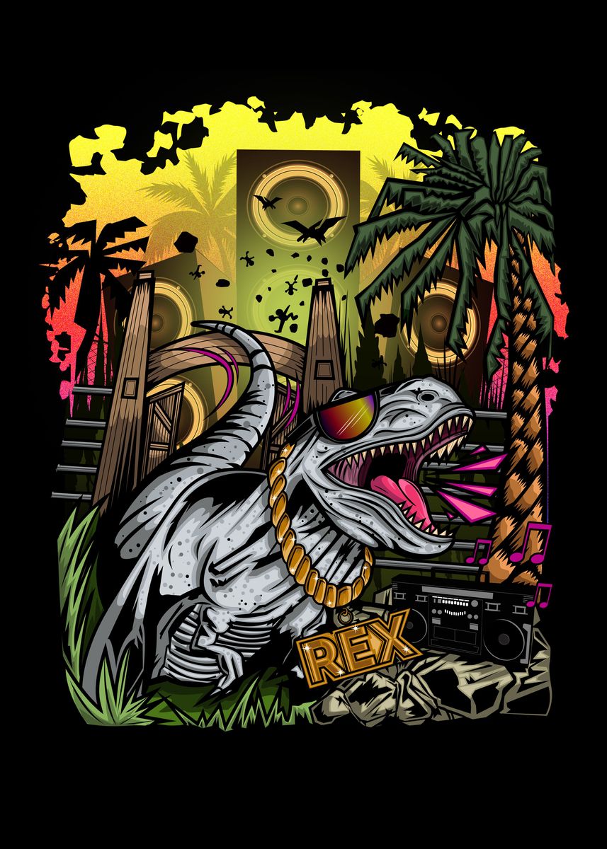 'Cool REX' Poster, picture, metal print, paint by Adamzworld | Displate