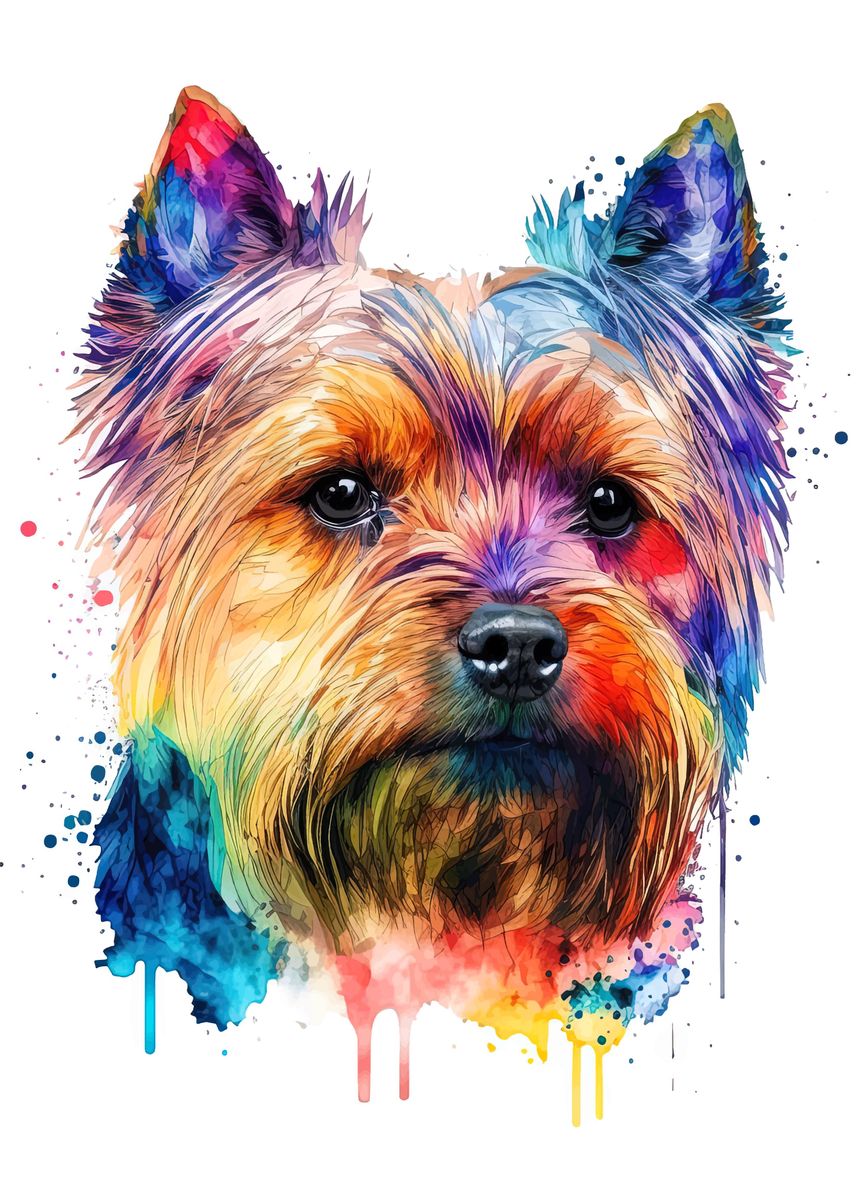 'Yorkshire Terrier Abstract' Poster, picture, metal print, paint by Neo Design | Displate