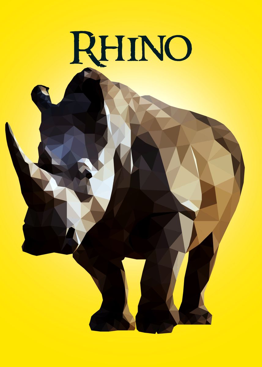 'Rhino' Poster, picture, metal print, paint by Dare Neil | Displate