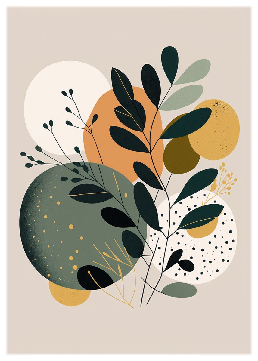 'Abstract Plants 07' Poster, picture, metal print, paint by OhadOron ...