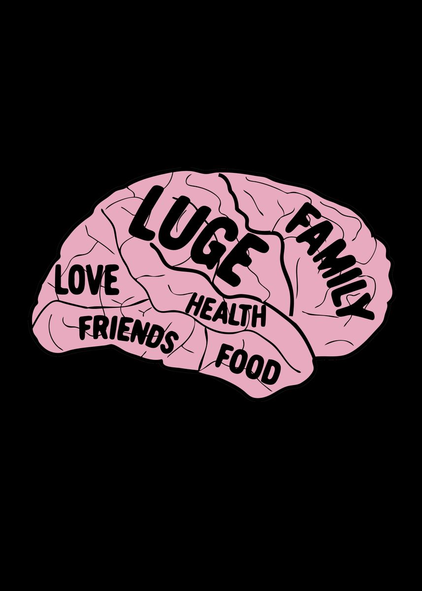 'Luge Brain' Poster, picture, metal print, paint by MarkOnDark | Displate