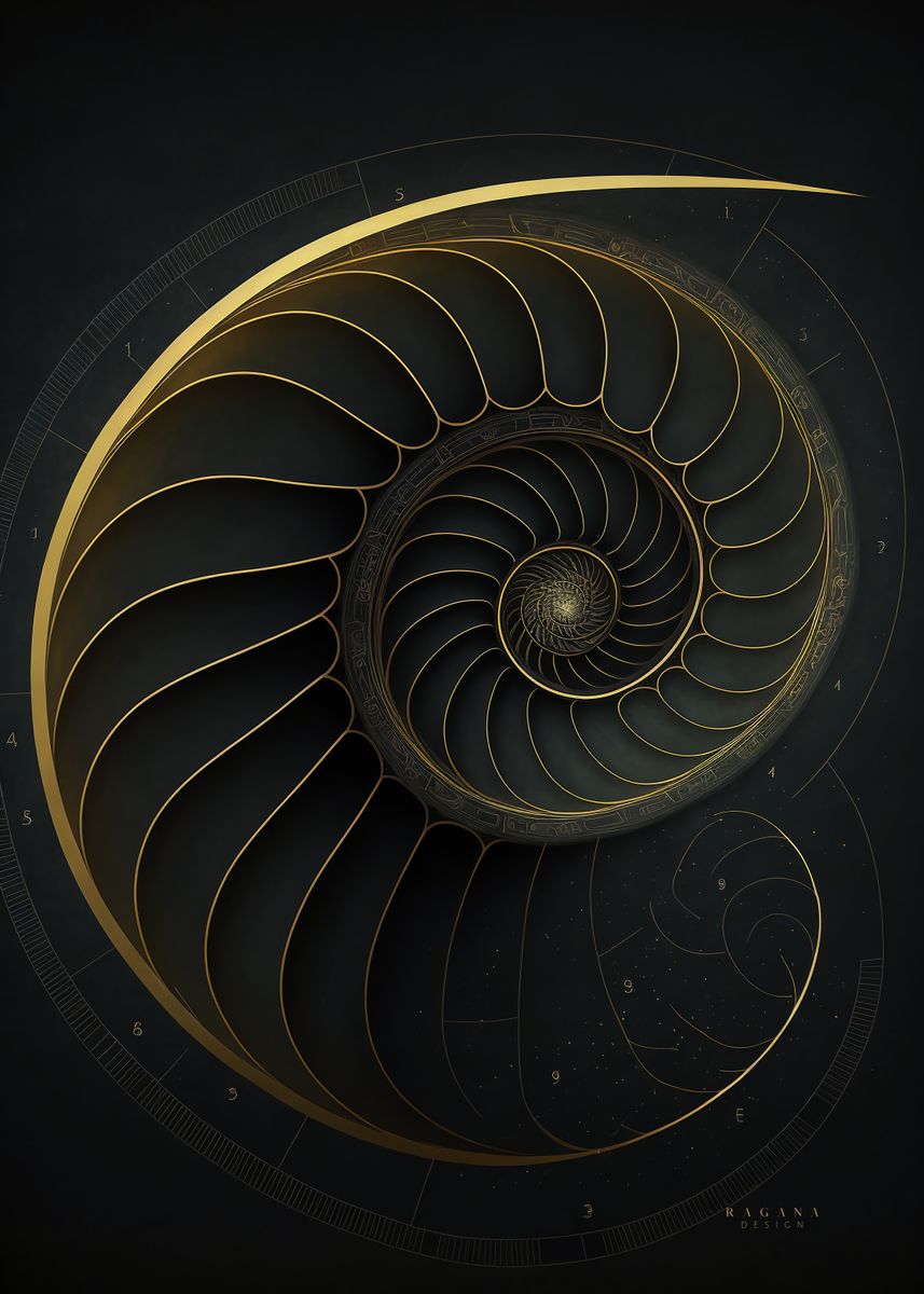'Fibonacci Golden Ratio ' Poster, picture, metal print, paint by RAGANA ...