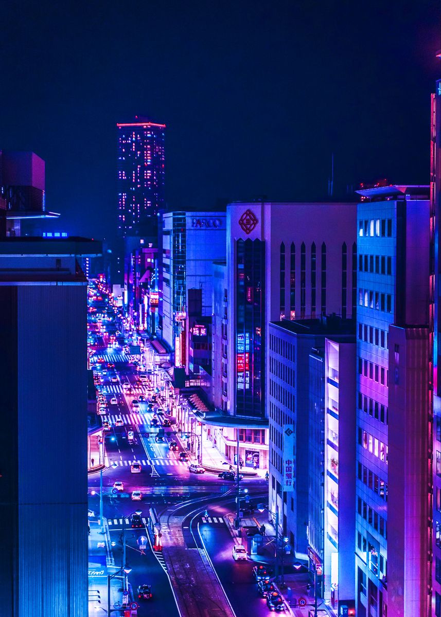 'night city' Poster, picture, metal print, paint by your name | Displate