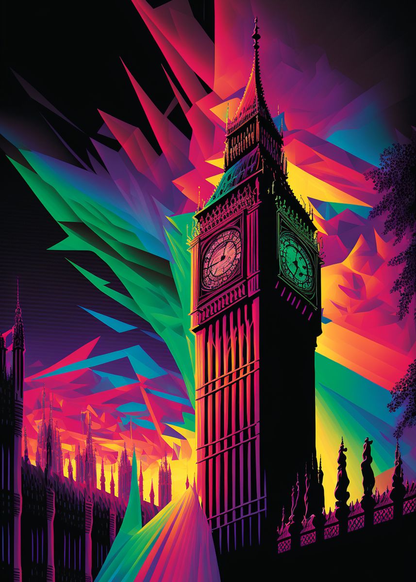 'Luminous London 1' Poster, picture, metal print, paint by Anxhela Sufa ...