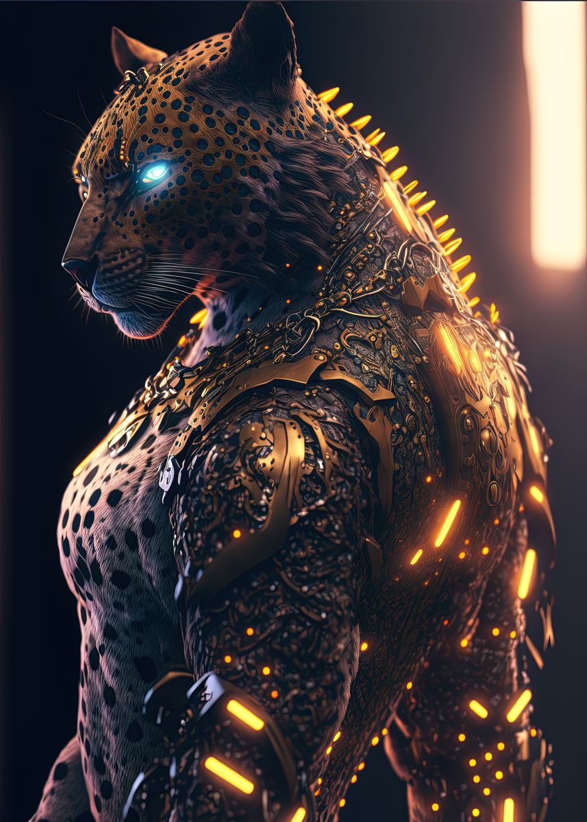 'Future Leopard' Poster, picture, metal print, paint by Sunrise Game ...