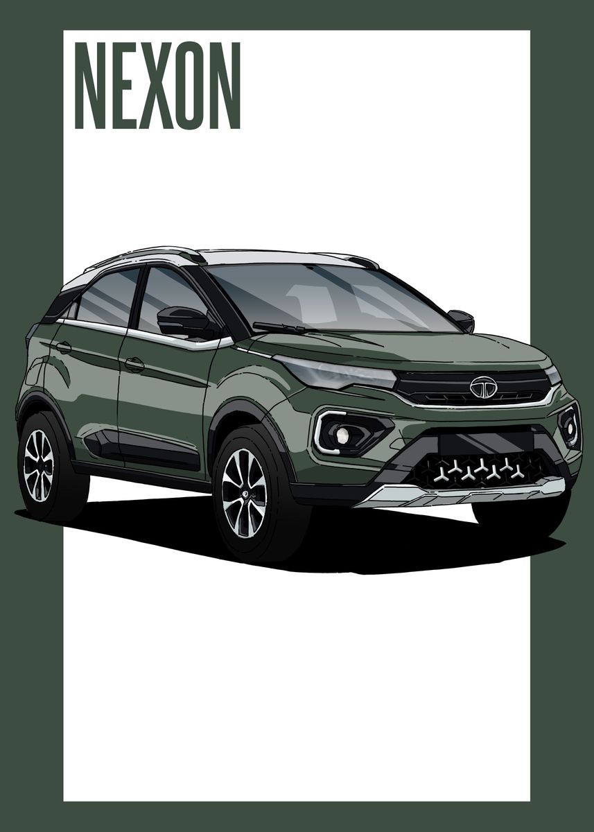 'Tata Nexon' Poster, picture, metal print, paint by ND Fat | Displate