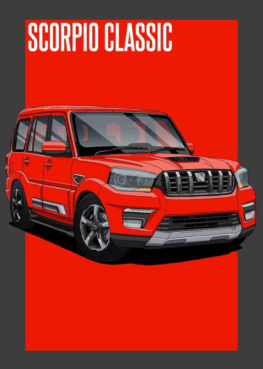'Mahindra Scorpio Classic' Poster, picture, metal print, paint by ND ...