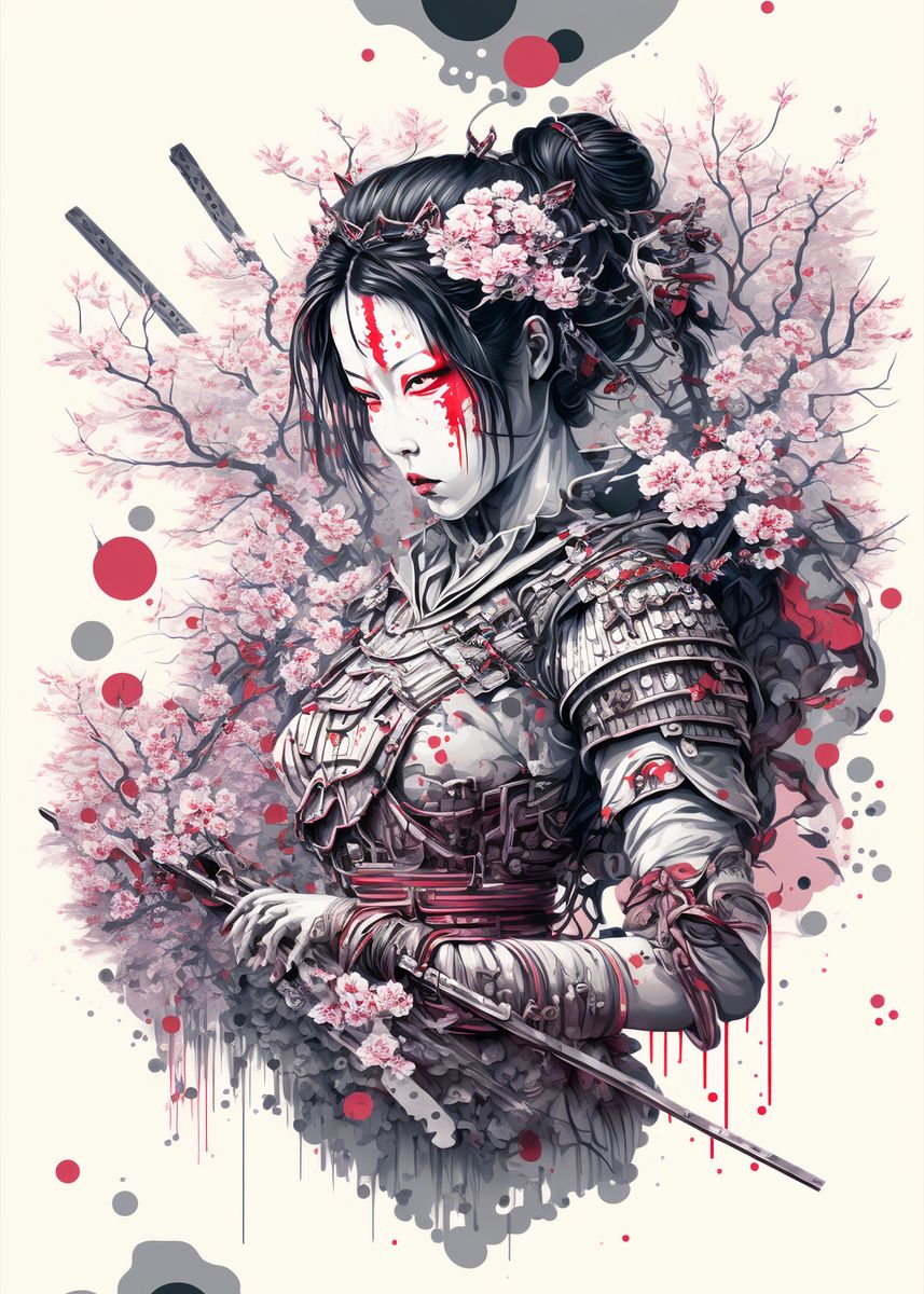'Geisha Samurai' Poster, picture, metal print, paint by Graphic ...