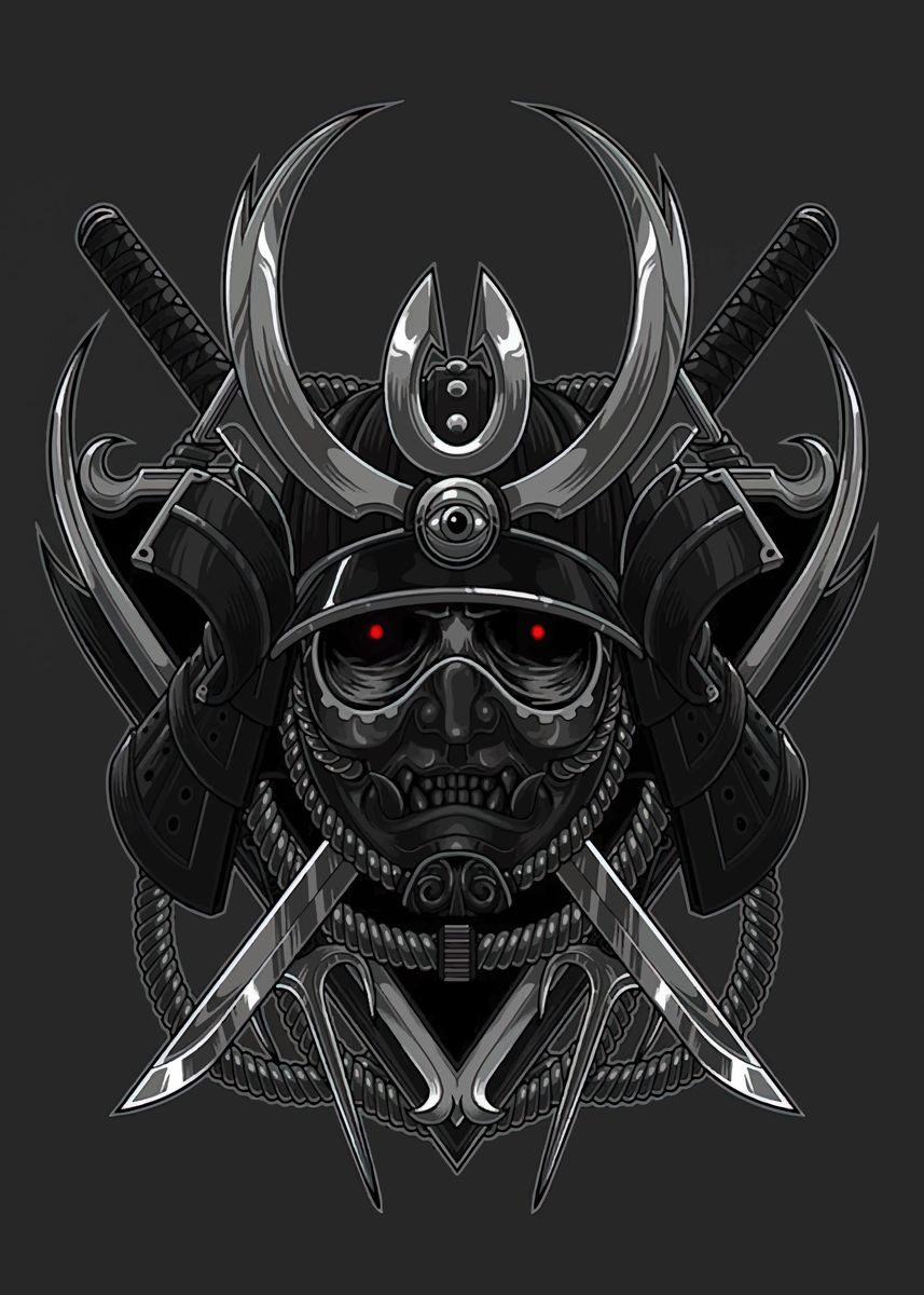 'Samurai' Poster, picture, metal print, paint by Josh Boss | Displate