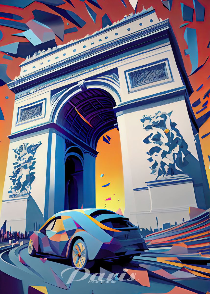 'Paris Arc de Triomphe 3' Poster, picture, metal print, paint by ...