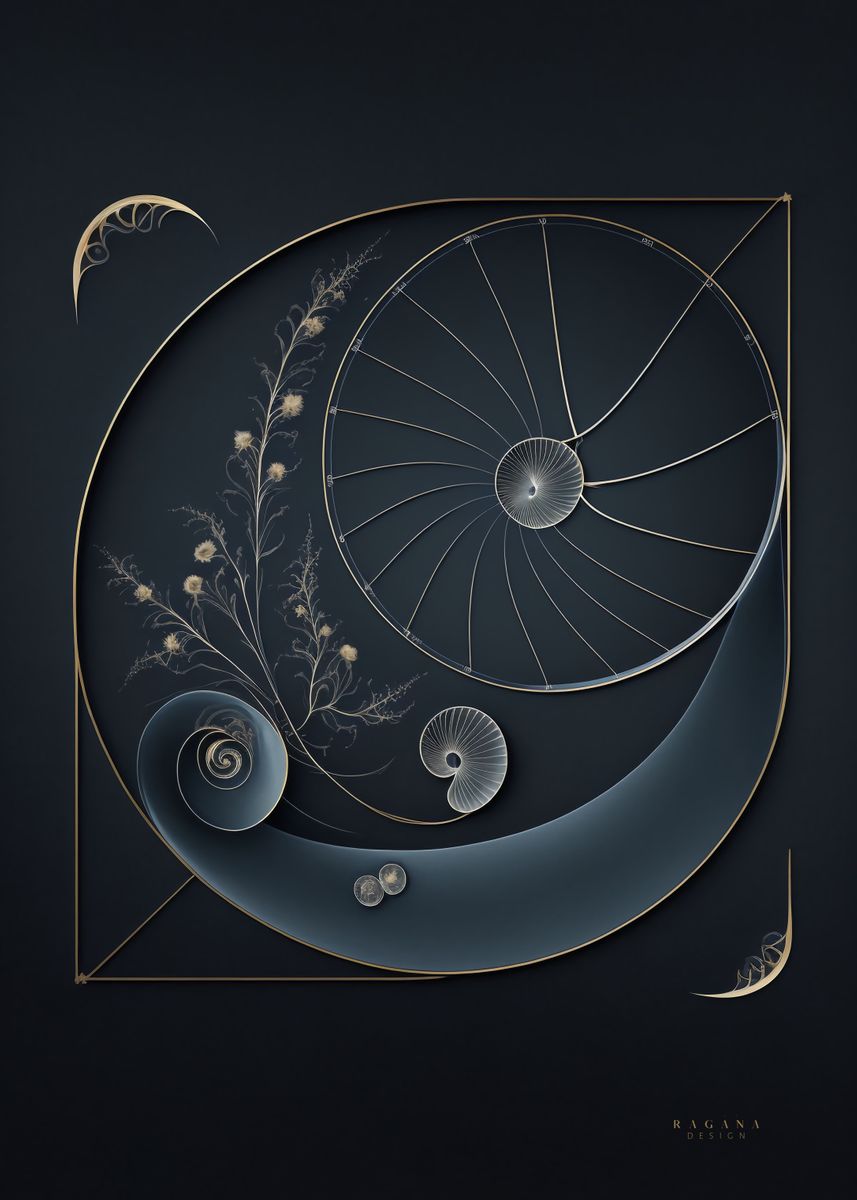 'Fibonacci Golden Ratio ' Poster, picture, metal print, paint by RAGANA ...