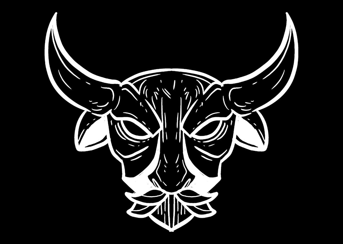 'Bulls Head Steer Wrestler ' Poster by Powdertoastman | Displate