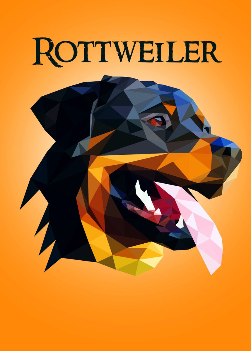 'Rottweiler' Poster, picture, metal print, paint by Dare Neil | Displate