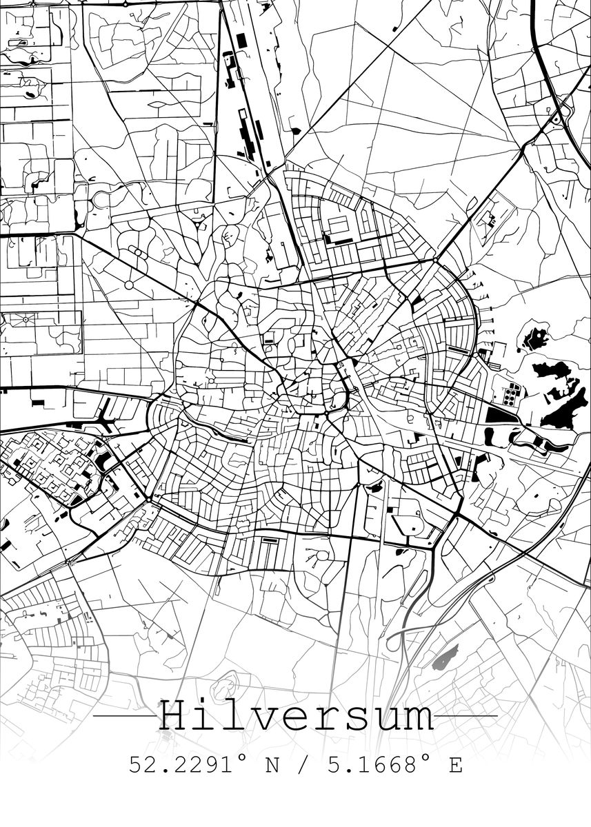 'Hilversum' Poster, picture, metal print, paint by Chiel Bastiaansen | Displate