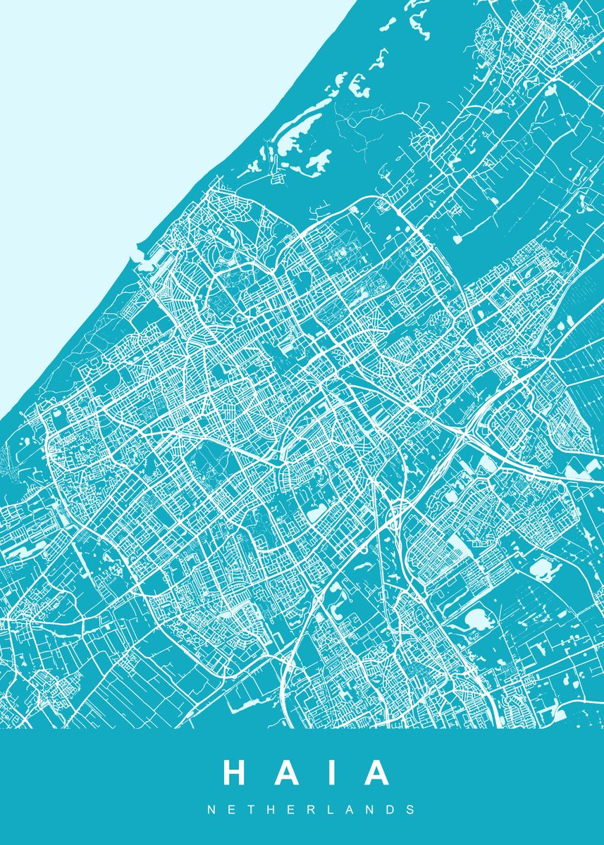 'Map HAIA NETHERLANDS' Poster, picture, metal print, paint by UrbanMaps ...