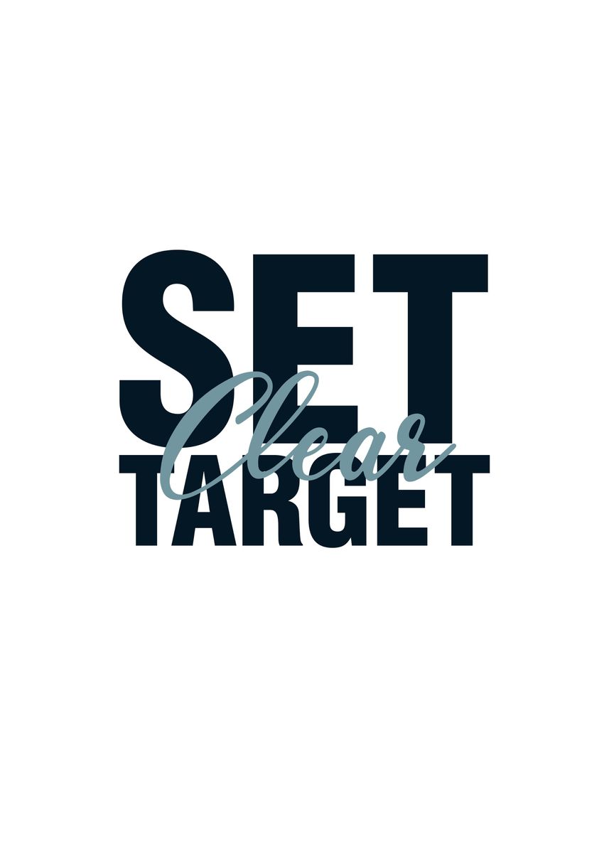 'Set The Target Typography' Poster, picture, metal print, paint by ...