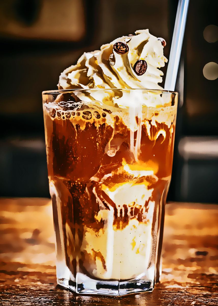 'coffee float' Poster, picture, metal print, paint by KROCKNER YR ...
