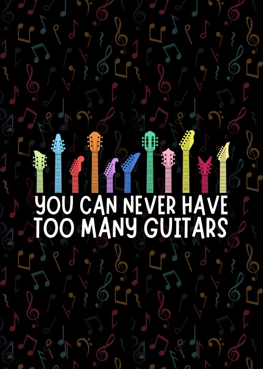 'Too Many Guitars' Poster, picture, metal print, paint by Wyld Tribe ...