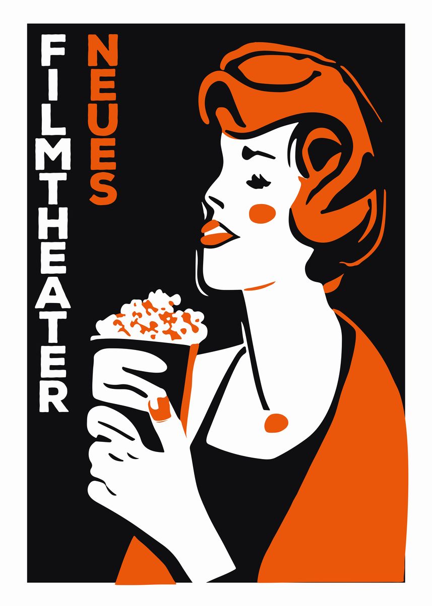 'Filmtheater Neues Poster' Poster, picture, metal print, paint by BluePinkPanther | Displate