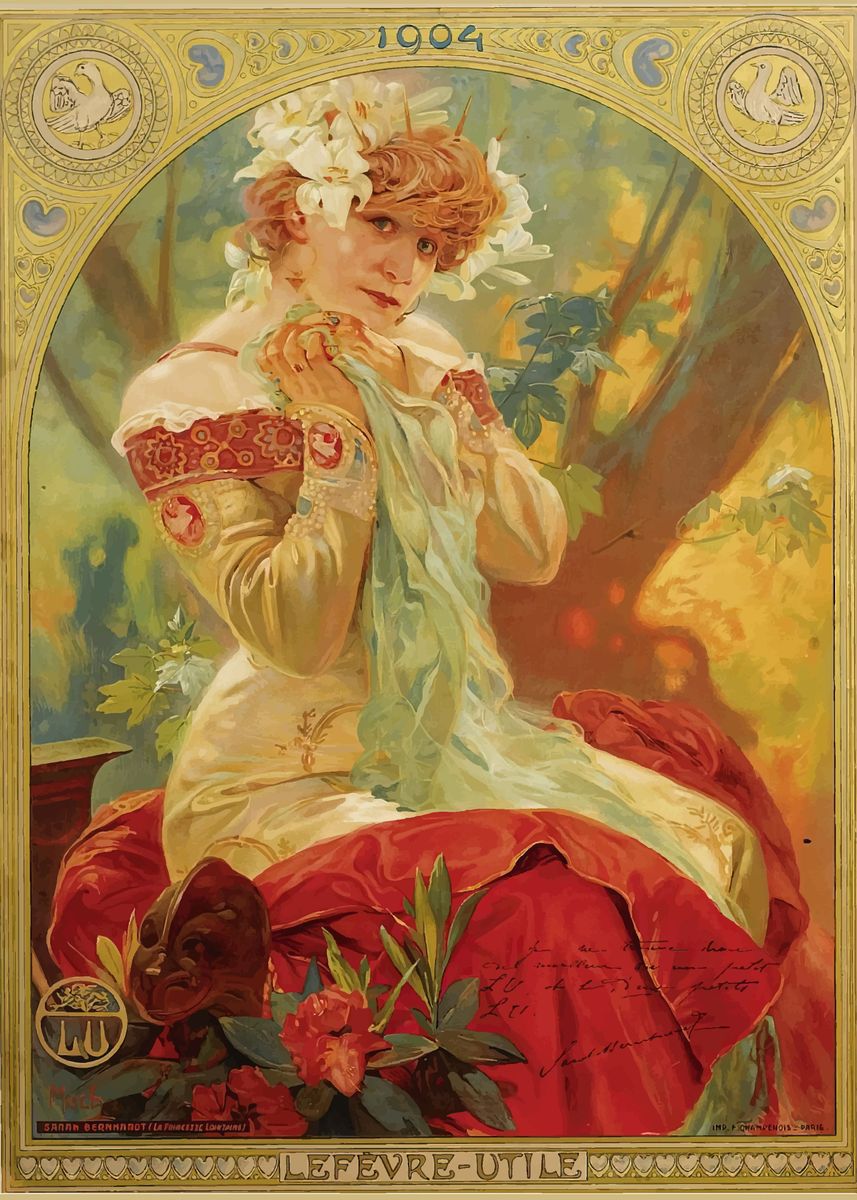 'Alphonse Mucha' Poster, picture, metal print, paint by ArtGallery ...