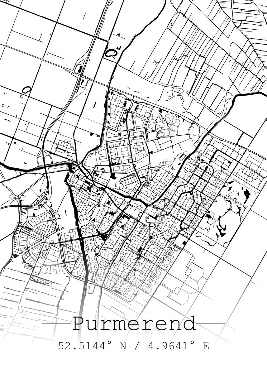 'Purmerend' Poster, picture, metal print, paint by Chiel Bastiaansen ...