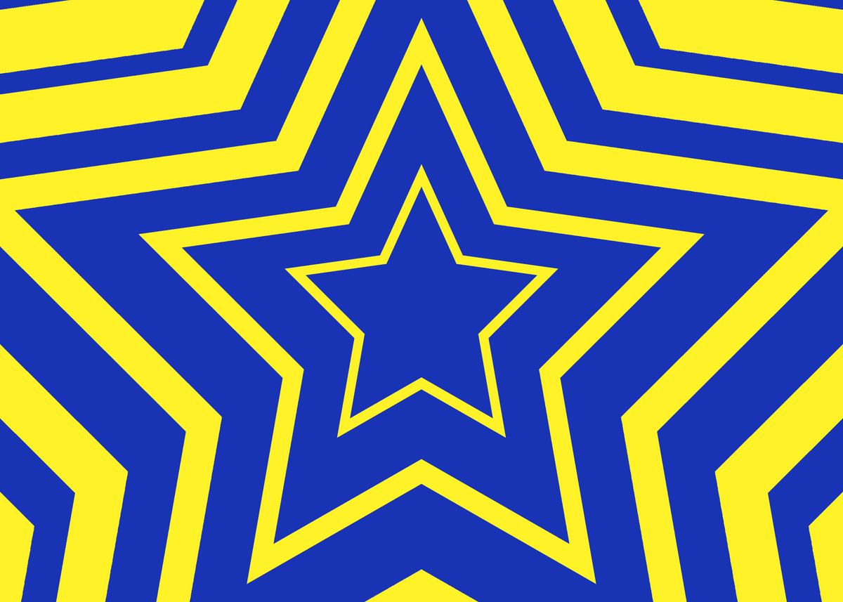 'Star outline slow blue yel' Poster by Gianfranco Grenar | Displate