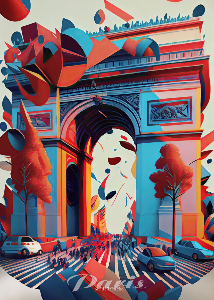 'Paris Arc de Triomphe 2' Poster, picture, metal print, paint by ...