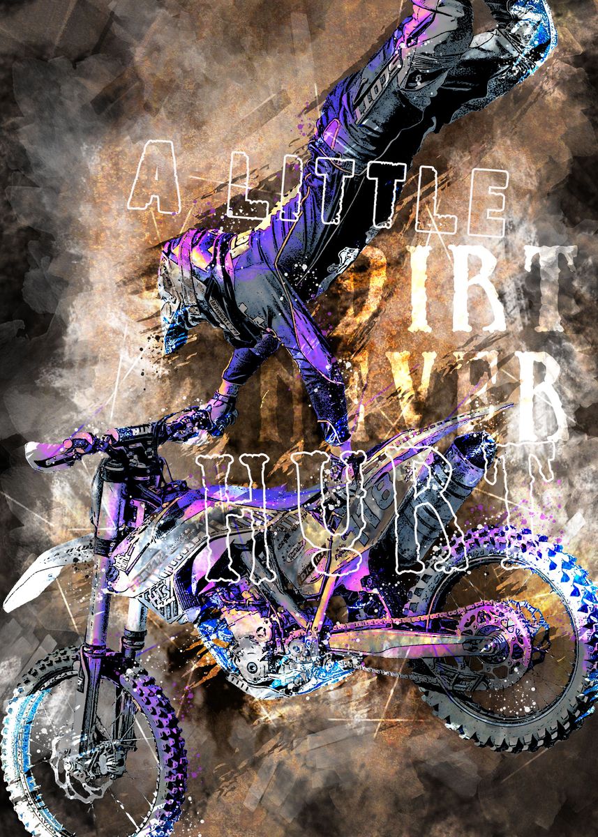 'motocross' Poster, picture, metal print, paint by icha nong | Displate
