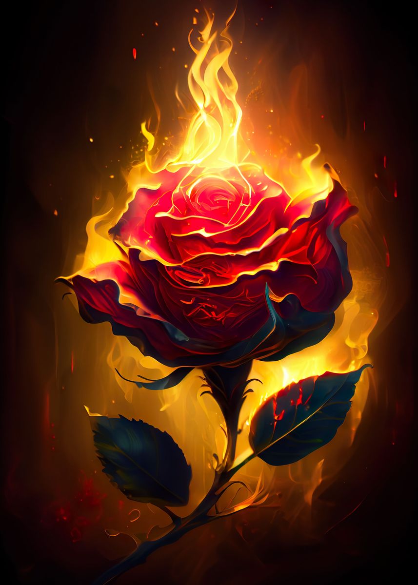 'Burning Love v6' Poster, picture, metal print, paint by TESSERACT 07 ...