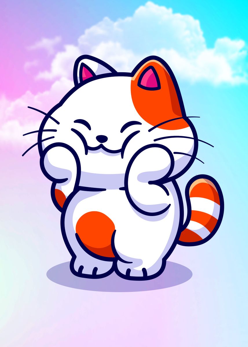 'Cat' Poster, picture, metal print, paint by khoa doan | Displate