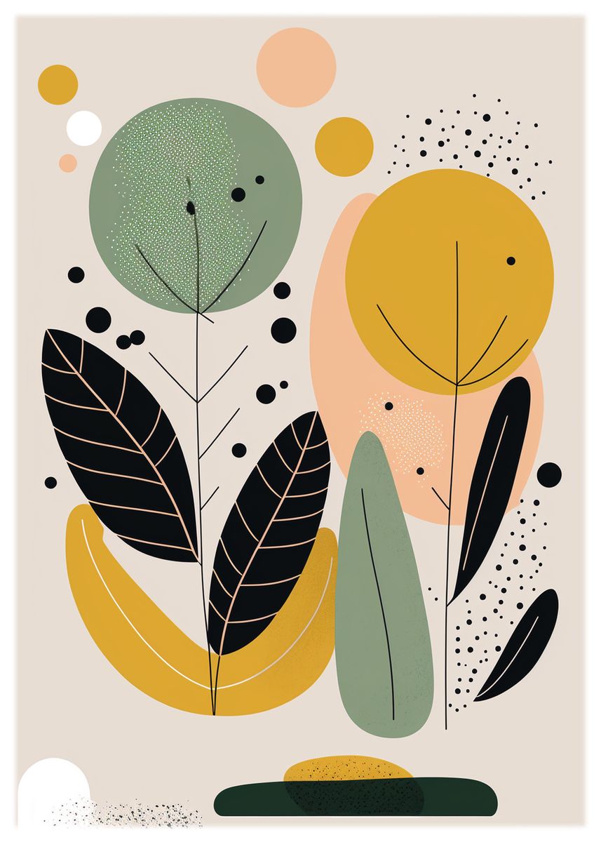 'Abstract Plants 08' Poster, picture, metal print, paint by OhadOron ...