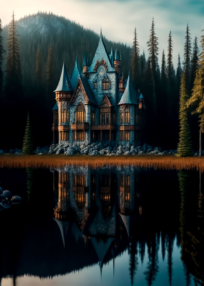 'Nordic Castle' Poster, picture, metal print, paint by Diego The ...
