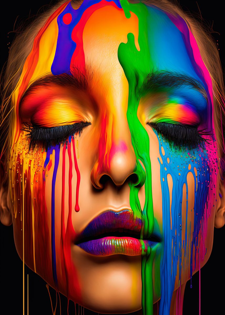 'Rainbow Melting Beauty' Poster, picture, metal print, paint by Sigma Rat | Displate