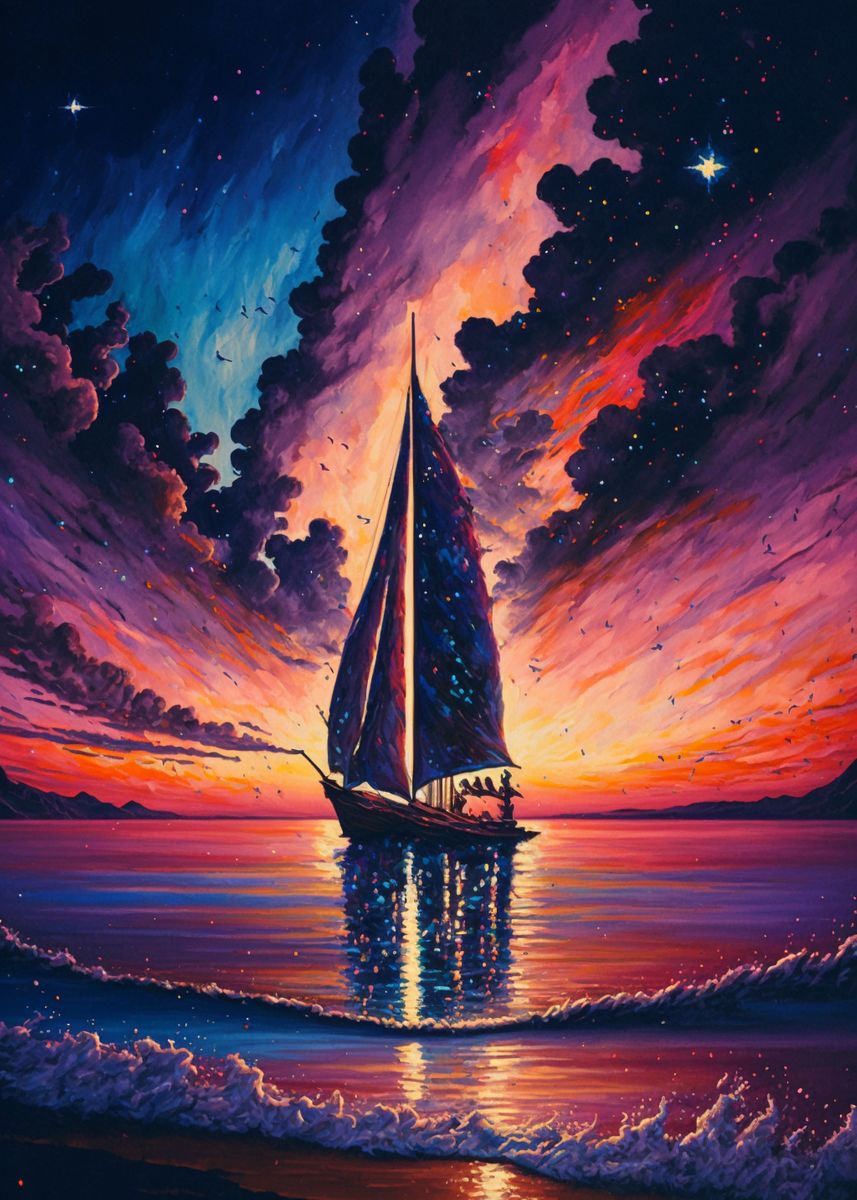 'Magical Sunset 9' Poster, picture, metal print, paint by BnWDesigner ...