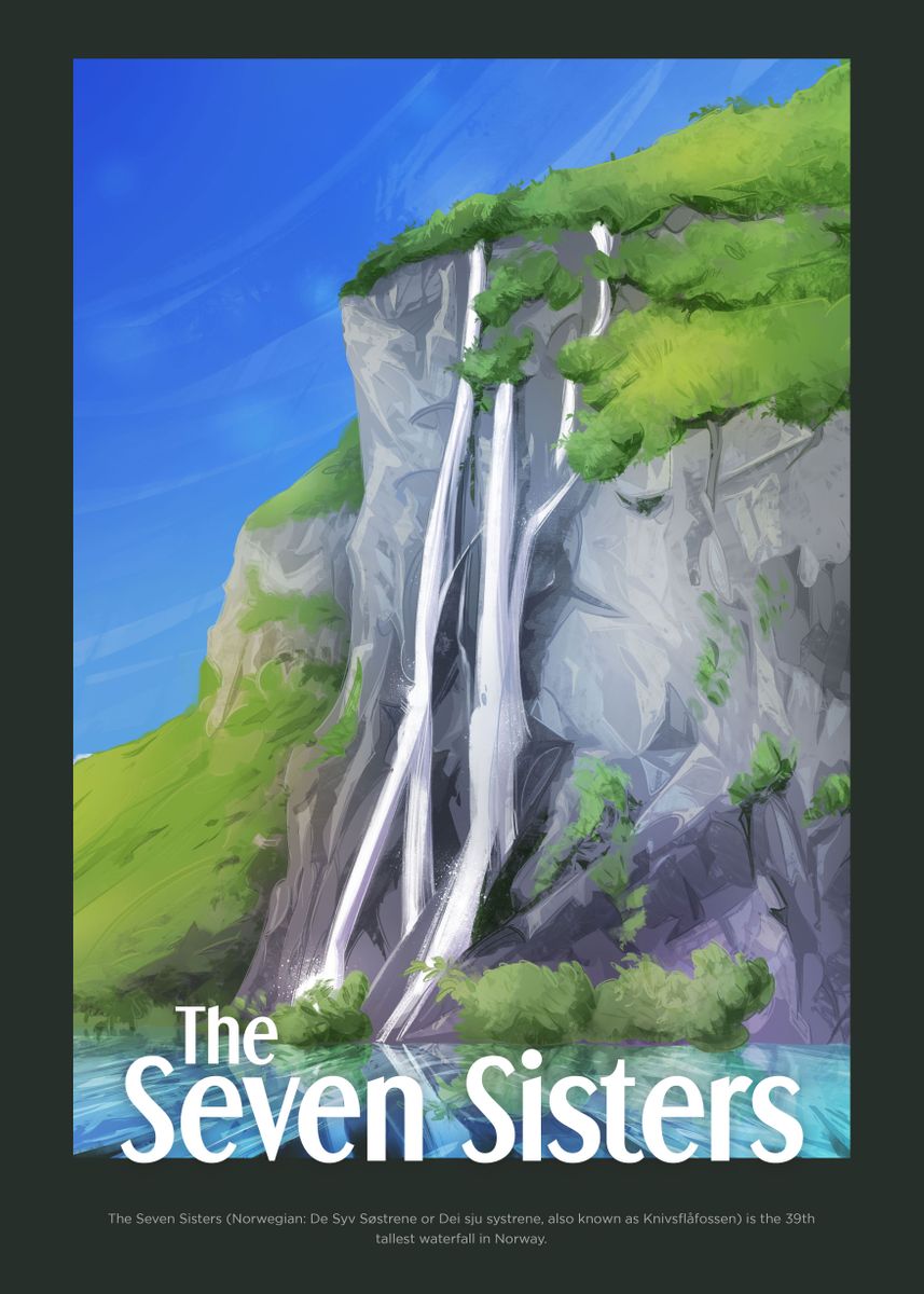 'The Seven Sisters Norway' Poster, picture, metal print, paint by ...