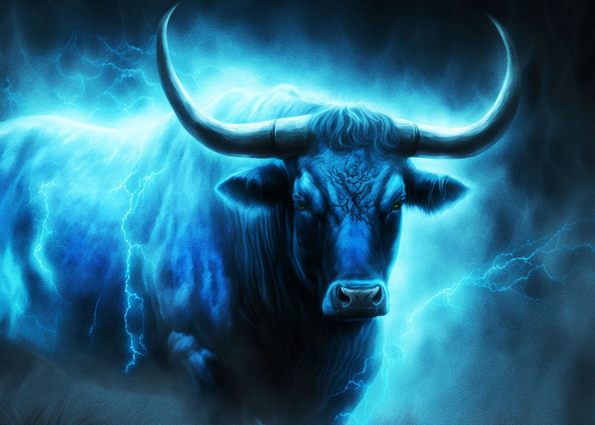 'Blue Aura Cow' Poster by Muh Asdar | Displate