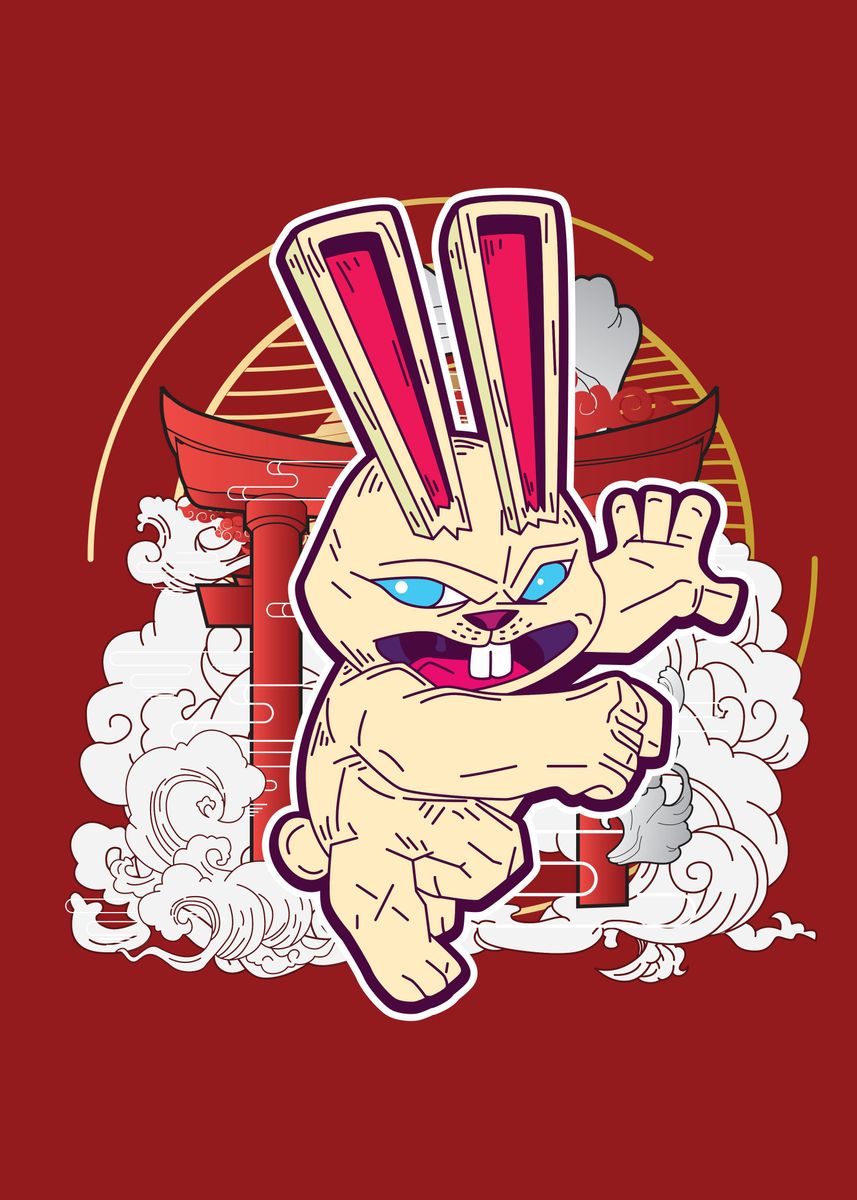 'Rich rabbit for New Year' Poster, picture, metal print, paint by ...