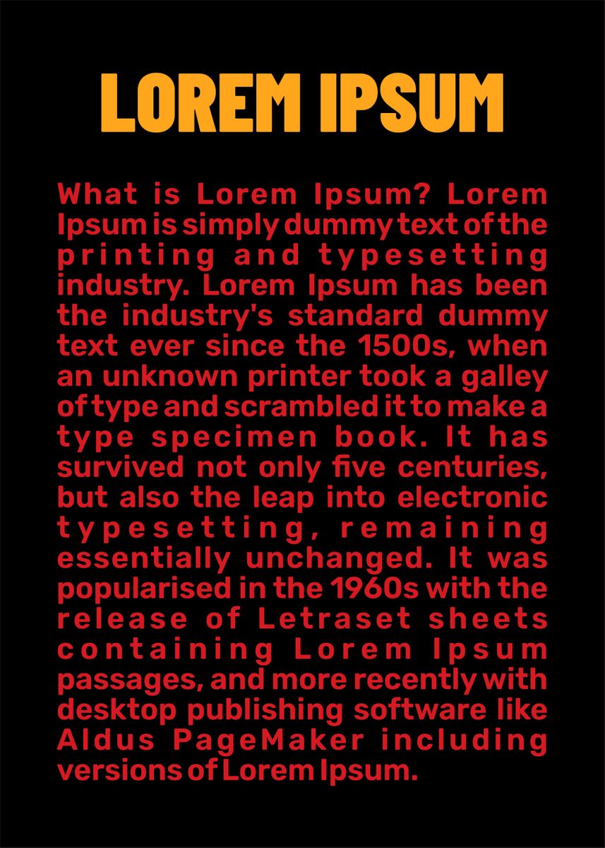 'Lorem Ipsum Default' Poster, picture, metal print, paint by Jon Polly ...