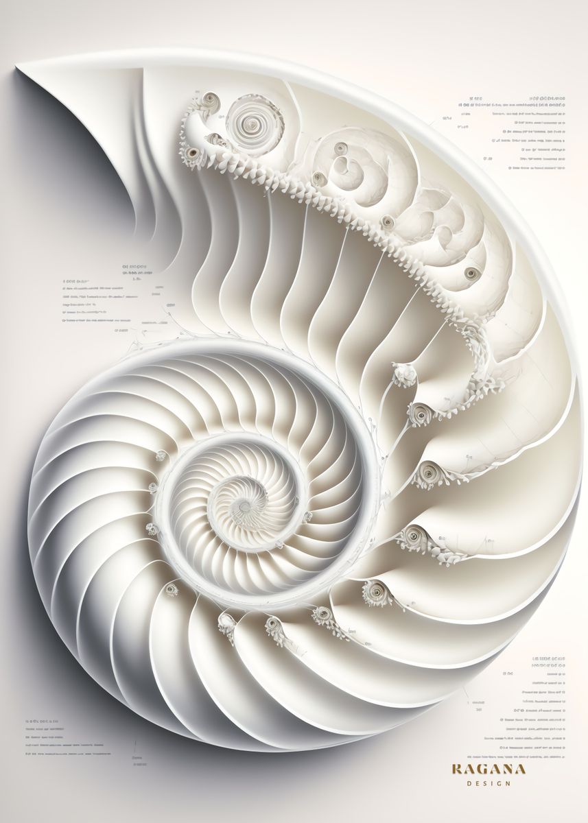 'Spiral of Life in White' Poster, picture, metal print, paint by RAGANA ...